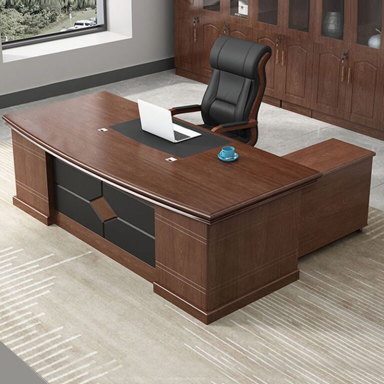 2000Mm Mahogany Finish Executive Office Desk – Shine office furniture