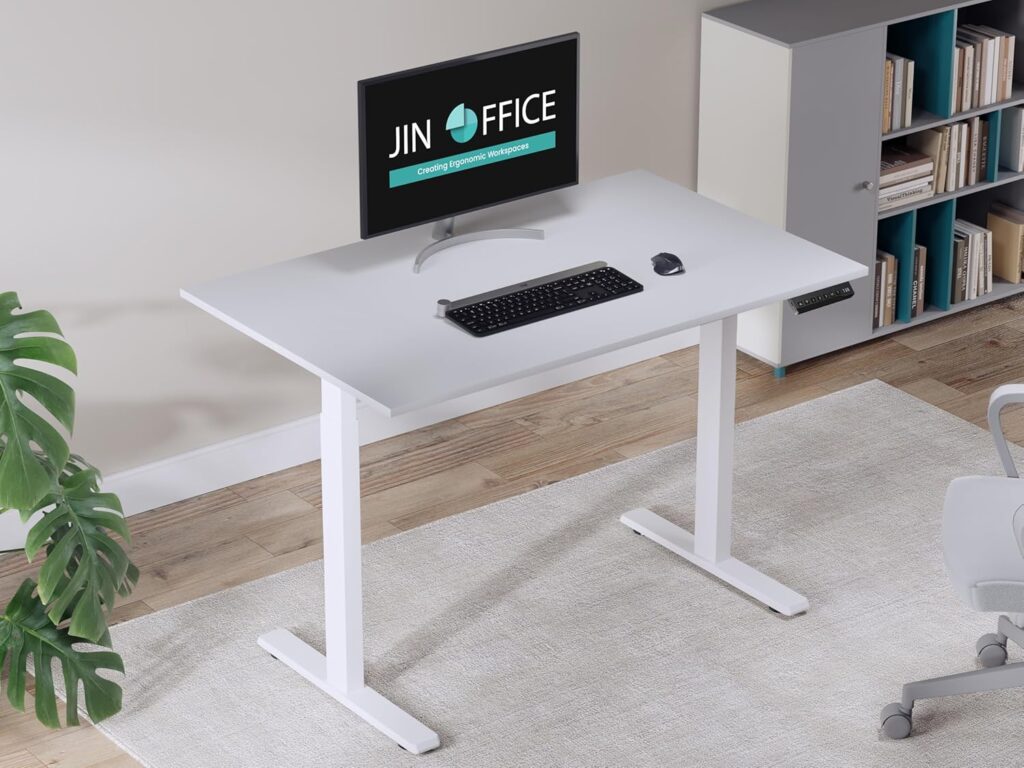 White Height Electric Adjustable Office Table – Shine office furniture