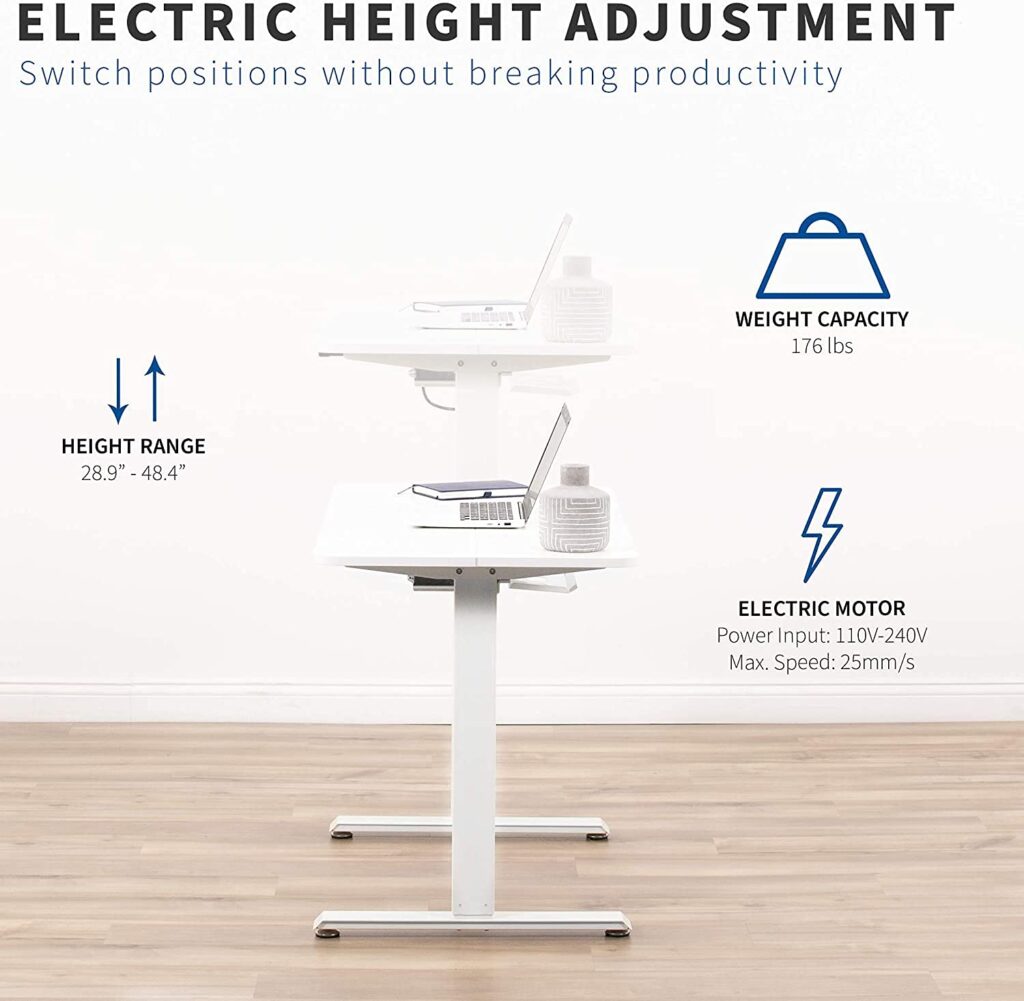 White Height Electric Adjustable Office Table – Shine office furniture