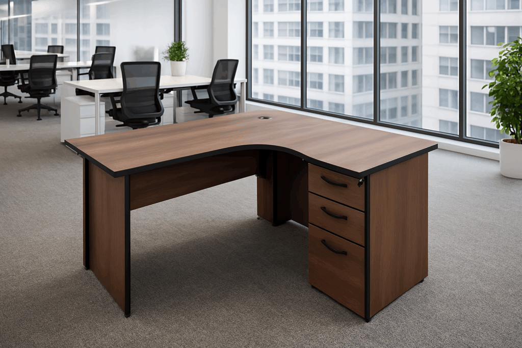 1200Mm Advanced L-shaped Curved Office Desk – Shine office furniture